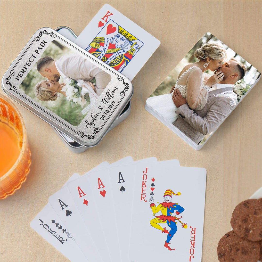 Custom Photo Playing Card Deck, Wedding Favor Game Night Gift ...