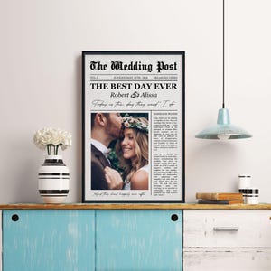 Personalized Wedding Photo Poster: Newlywed Newspaper Style Keepsake - Etsy