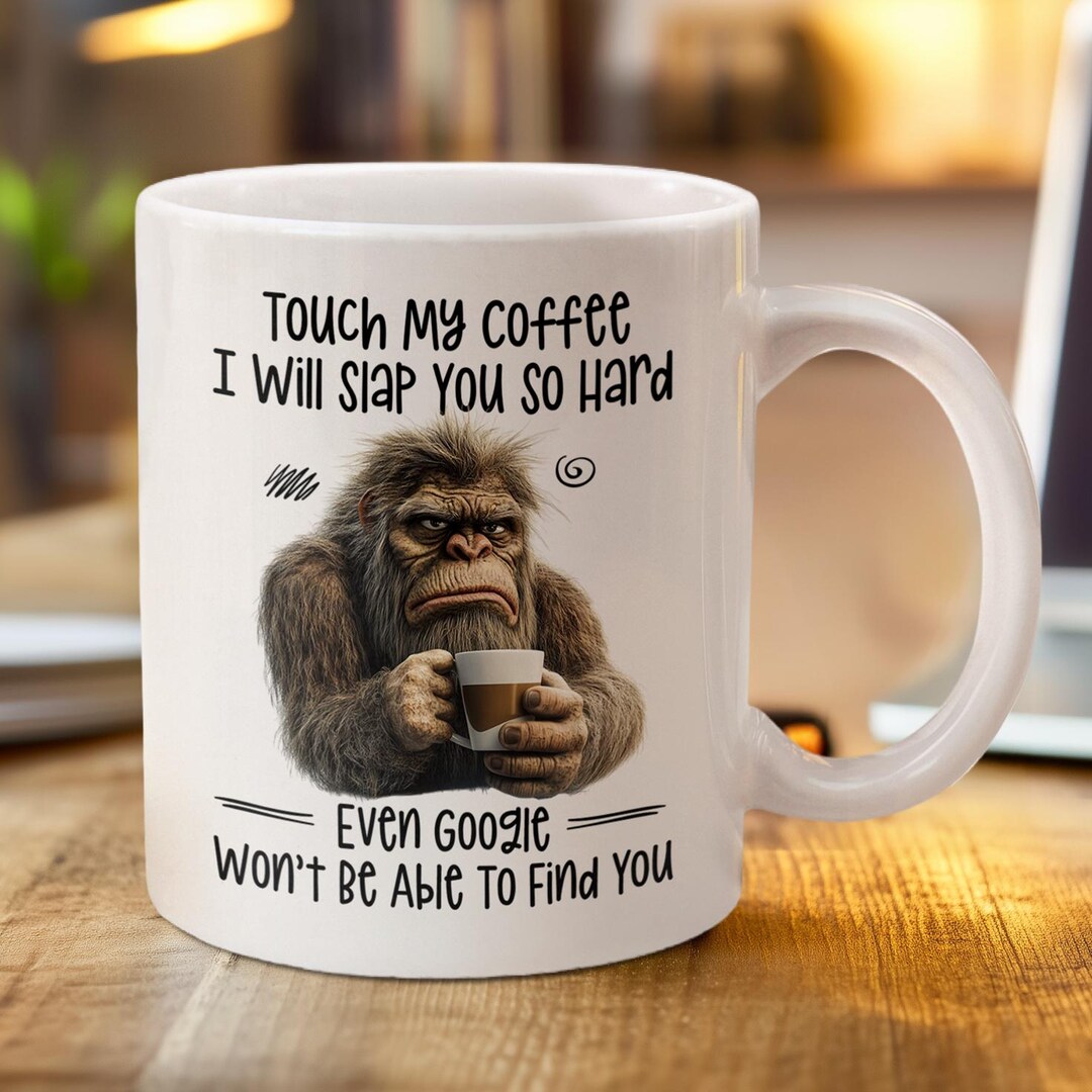 Funny Coffee Mug: Touch My Coffee Slap, Gag Gift - Etsy