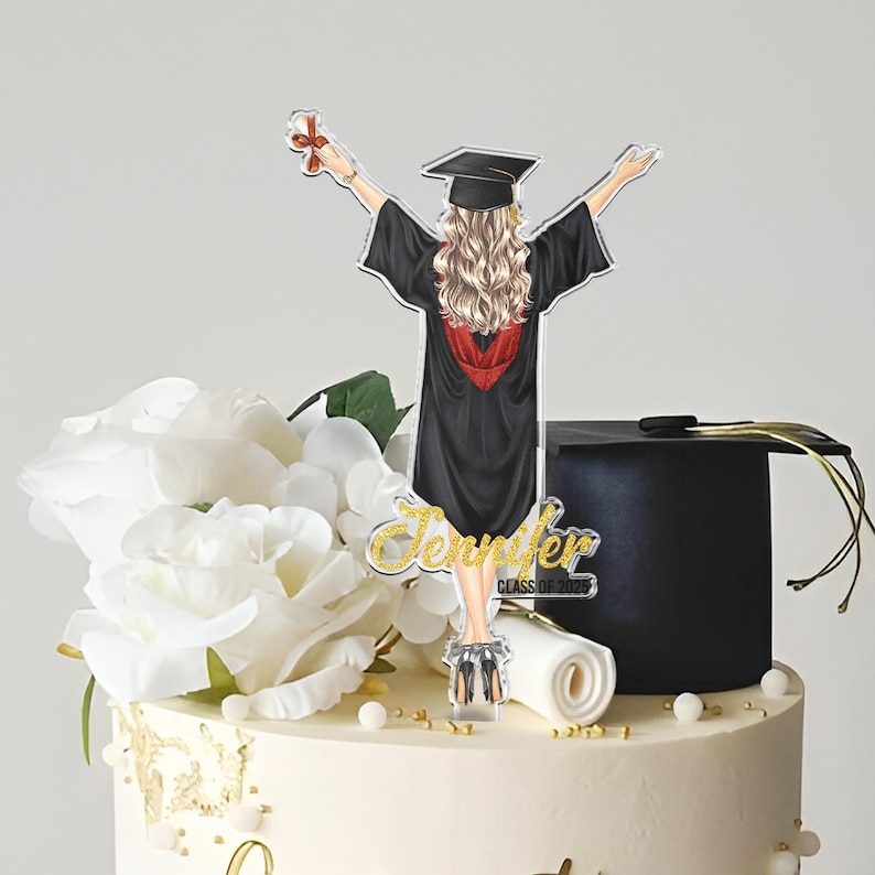Personalized Graduation Cake Topper, Graduate Custom Ornament Class of ...