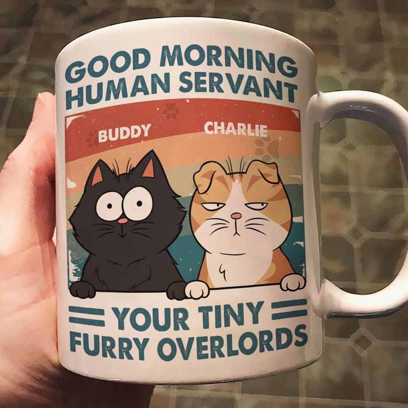 Human Servant Cat Cup - Etsy