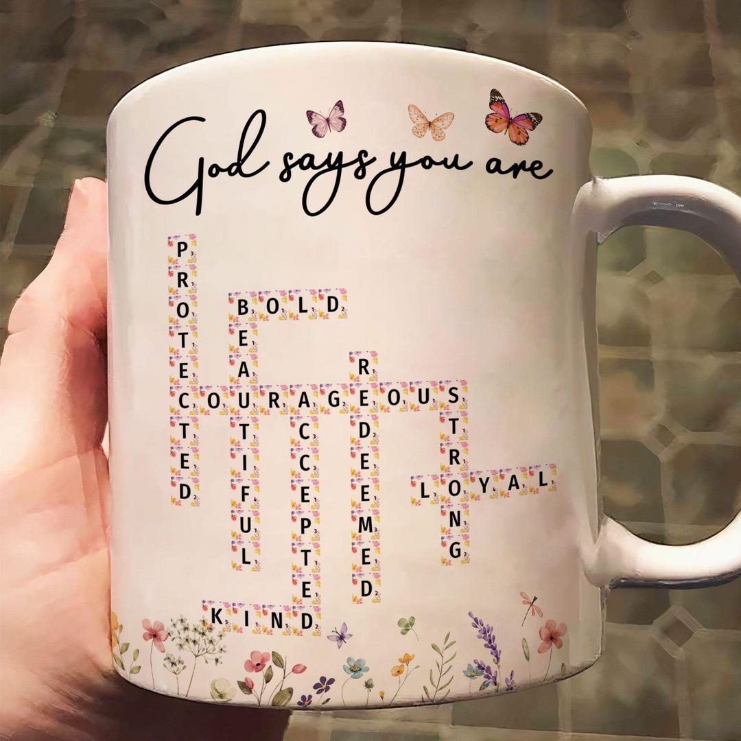 God Says You Are Scrabble Affirmation Words Mug, Positive Coffee Mug ...