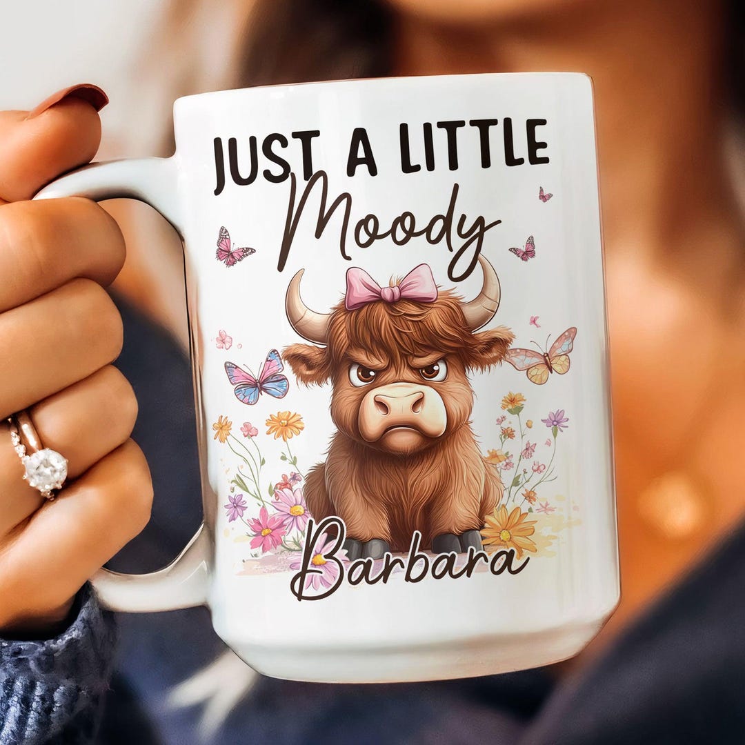 Personalized Funny Mug, Self Gift Funny Highland Cow Just A Little ...