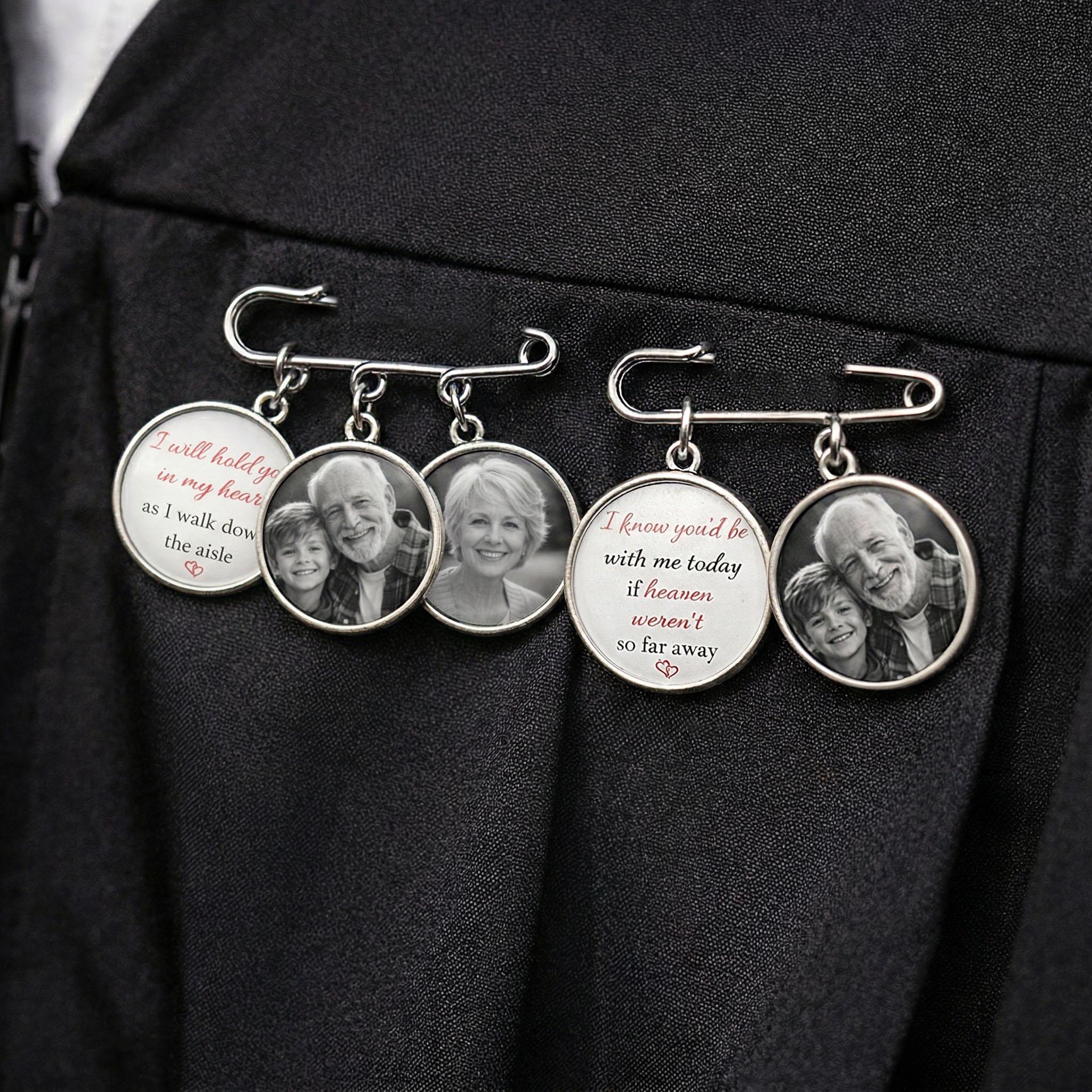 Personalized Memorial Photo Lapel Pin for Wedding Day, Bride Groom ...