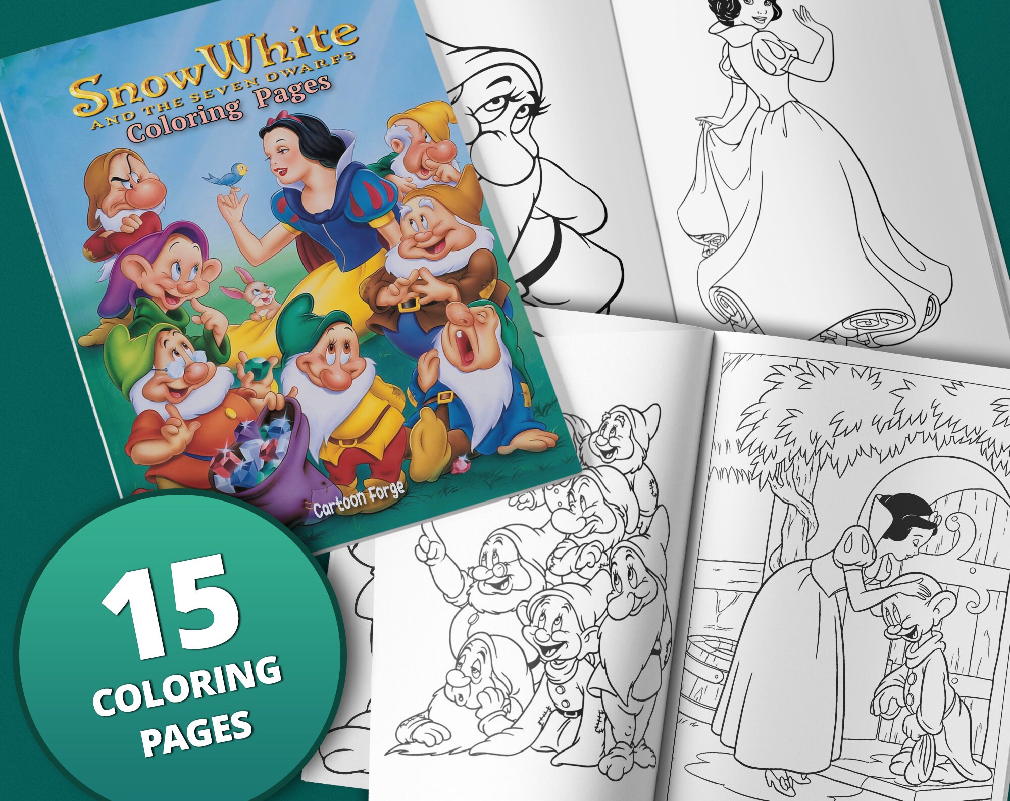 Snow White Seven Dwarfs Coloring Pages