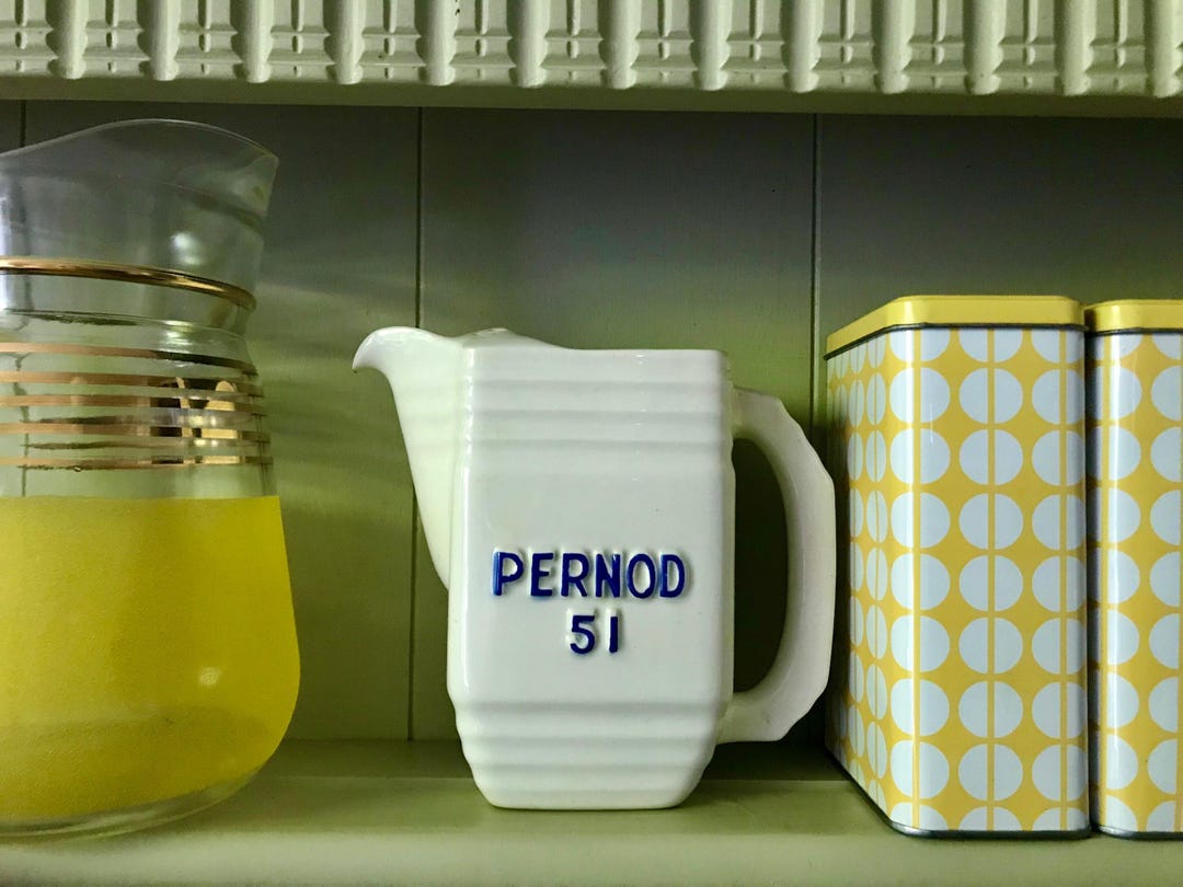 A Rare Blue & White Pernod 51 / 45 French Ceramic Water Jug. 1950s in ...