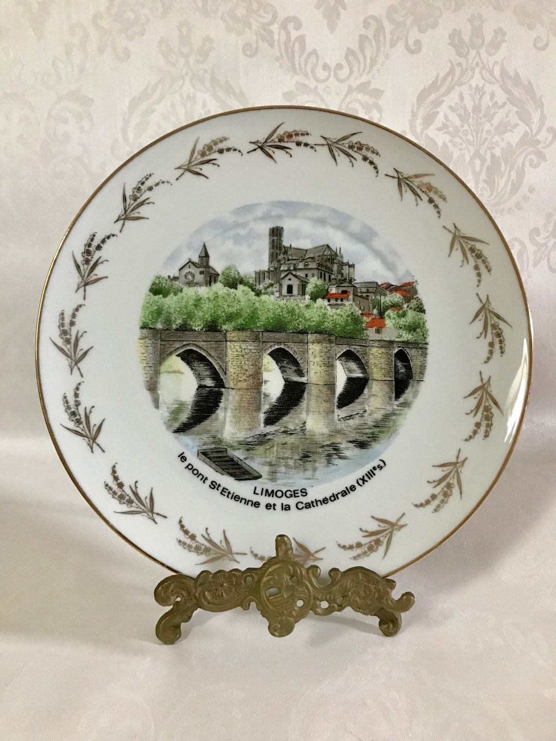 A Beautiful Limoges Porcelaine Plate Depicting the Famous St Etienne ...