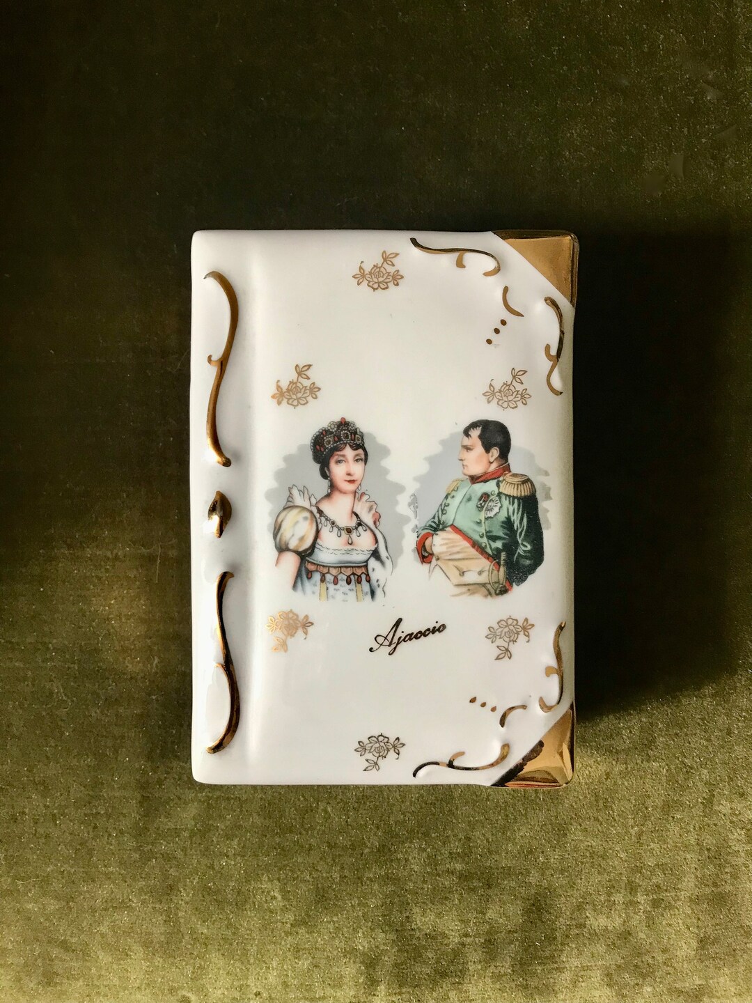 A Beautiful French Napoleon Green Gold & White Jewellery Box From the ...