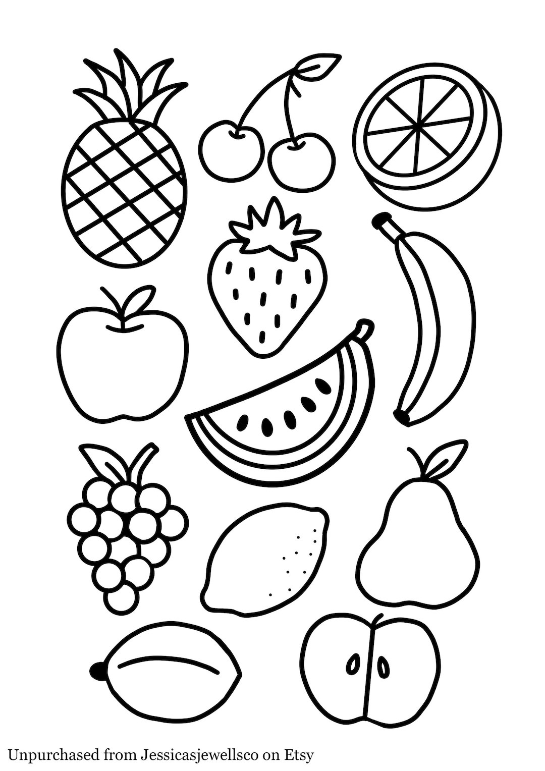 Digital Colouring Page Download | Fruit Blast - Etsy