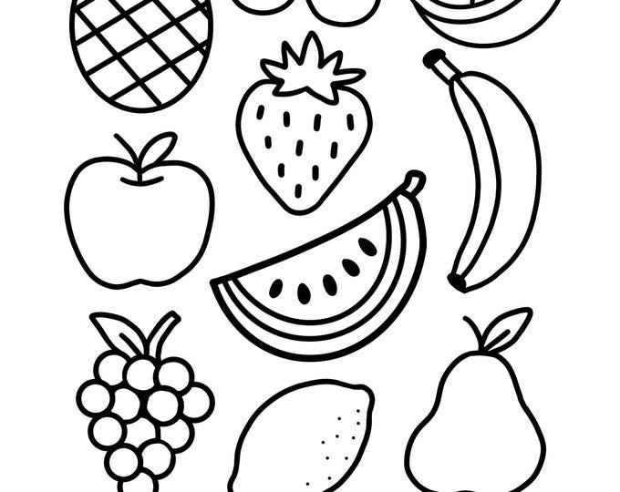Digital Colouring Page Download | Fruit Blast - Etsy