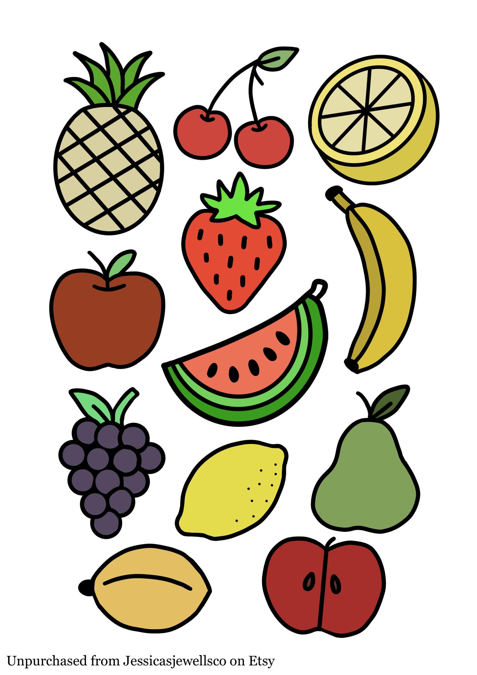 Digital Colouring Page Download | Fruit Blast - Etsy
