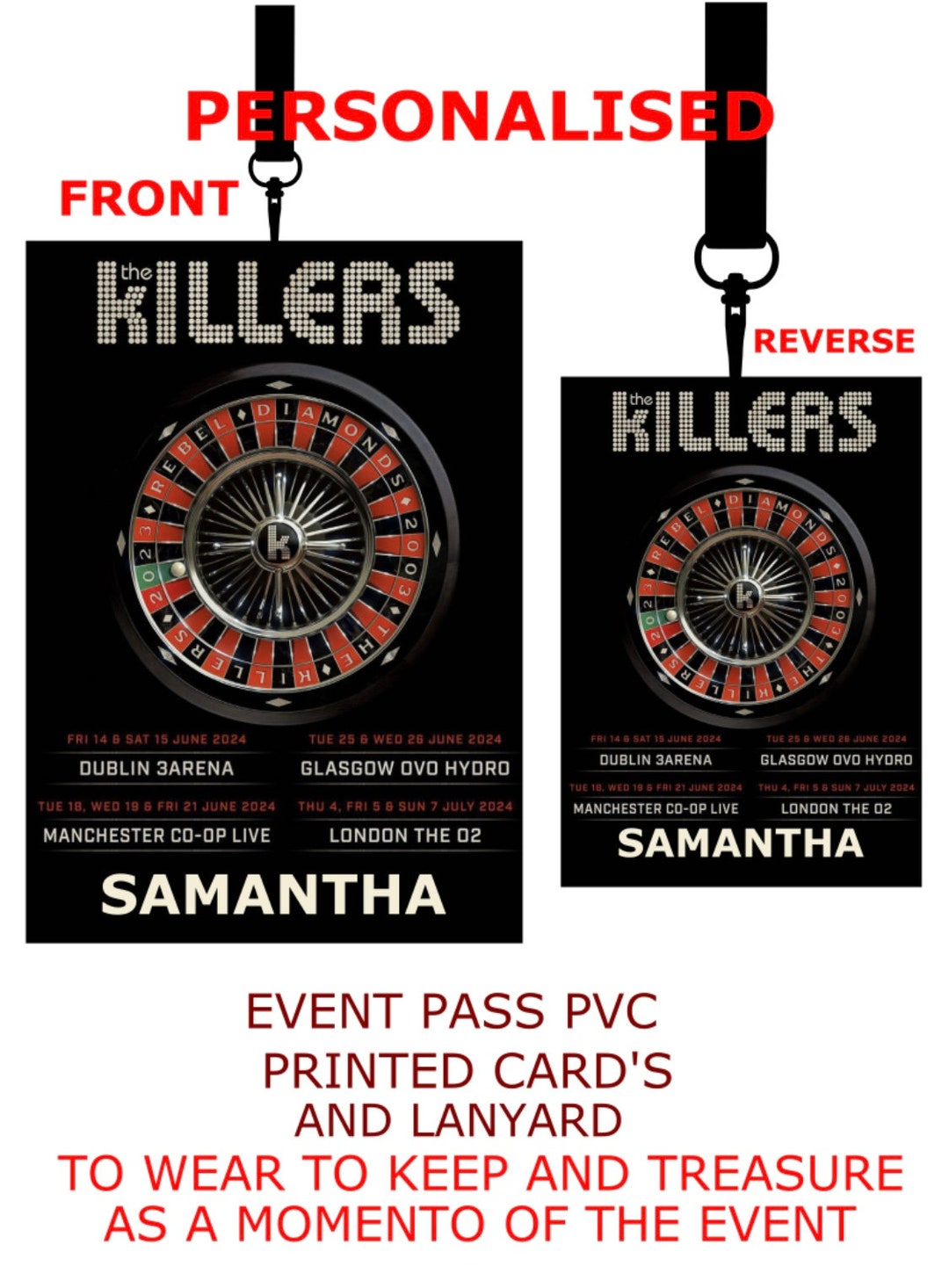 The Killers Tour Merch 2024 PVC Card Lanyard PERSONIFIED - Etsy UK