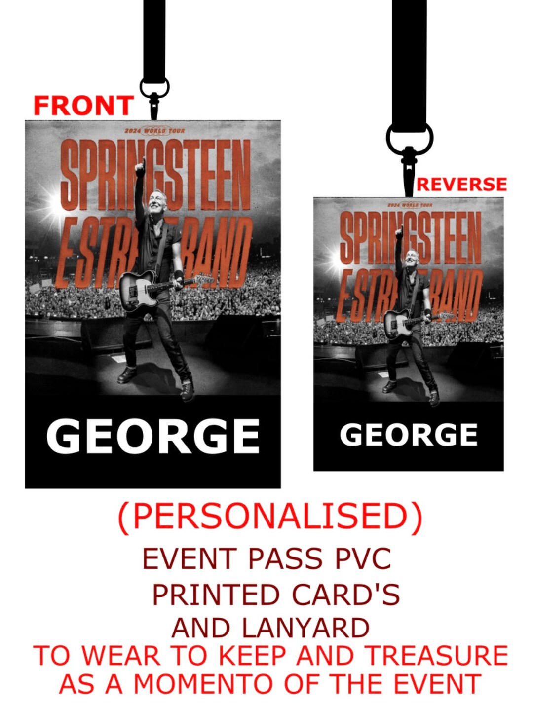 Bruce Springsteen 2024 Tour PERSONALISED PVC Card Lanyard - Etsy UK