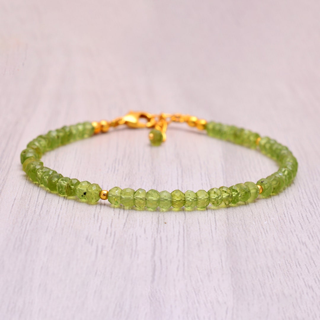 Peridot Bracelet, August Birthstone Bracelet, Gemstone Bracelets for ...
