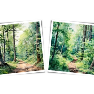 Watercolor Path in the Forest Clipart - Woodland Track Digital Paper ...