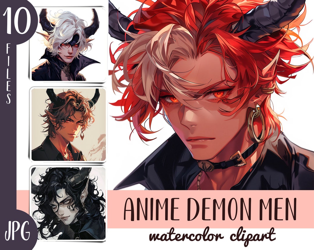 Anime Demon Men Handsome Evil Creature Clip Art Yōkai Illustration ...