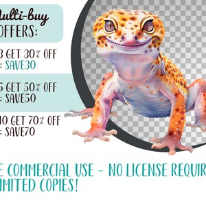 Watercolor Realistic Leopard Geckos Clipart - Cute Reptiles PNG ...
