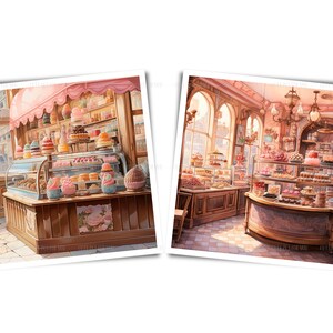 Watercolor Sweet Shop Clipart - Candy Store Digital Paper - Shop With ...