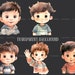Watercolor Cartoon Boys Clipart - Cute Baby Boy Portrait Digital Paper ...