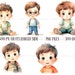 Watercolor Cartoon Boys Clipart - Cute Baby Boy Portrait Digital Paper ...