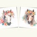 Watercolor Floral Horses Clipart Pony With Flowers Graphics - Etsy