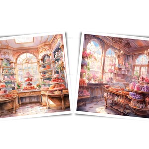 Watercolor Sweet Shop Clipart - Candy Store Digital Paper - Shop With ...