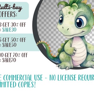 Watercolor Cute Dinosaurs Clipart - Funny Cartoon Characters PNG ...