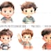 Watercolor Cartoon Boys Clipart - Cute Baby Boy Portrait Digital Paper ...