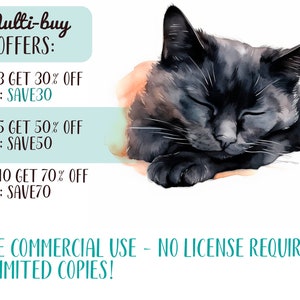 Watercolor Sleeping Cats Clipart - Cute Resting Kittens JPG ...
