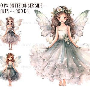 Watercolor Fairies Clipart - Cute Little Girls Illustrations-fantasy ...