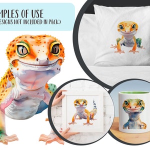 Watercolor Realistic Leopard Geckos Clipart - Cute Reptiles PNG ...