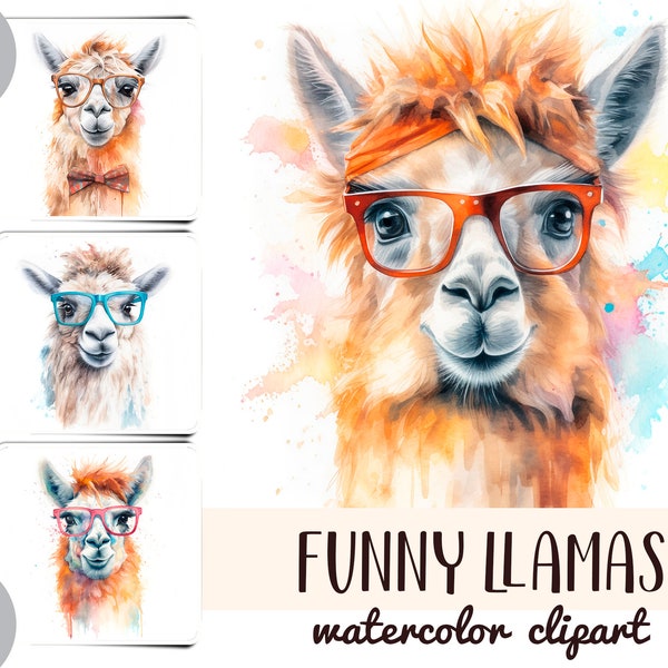Cute Llama Clipart - Etsy