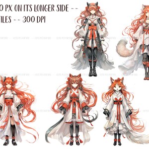 Watercolor Kitsune Clipart - Fantastic Foxes Digital Paper - Japanese ...