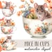 Watercolor Mice in Cups Clipart Cute Rat and Mug Digital - Etsy