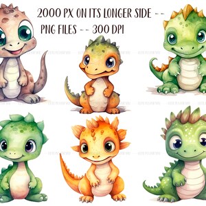 Watercolor Cute Dinosaurs Clipart - Funny Cartoon Characters PNG ...