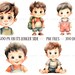 Watercolor Cartoon Boys Clipart - Cute Baby Boy Portrait Digital Paper ...
