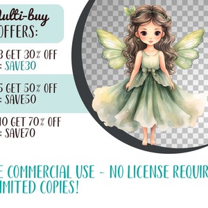 Watercolor Fairies Clipart - Cute Little Girls Illustrations-fantasy ...