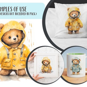 Watercolor Teddy Bears Clipart: Nursery Art Raincoats (JPG Files) - Etsy