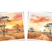 Watercolor African Landscape Clipart: Savanna Sunset Illustrations (JPG ...