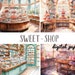 Watercolor Sweet Shop Clipart - Candy Store Digital Paper - Shop With ...