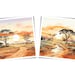 Watercolor African Landscape Clipart: Savanna Sunset Illustrations (JPG ...