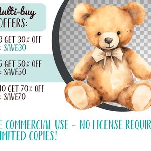 Watercolor Vintage Teddy Bears Clipart-cute Plush Toy Illustration Png ...