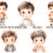 Watercolor Cartoon Boys Clipart - Cute Baby Boy Portrait Digital Paper ...