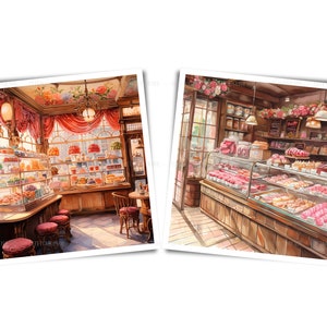 Watercolor Sweet Shop Clipart - Candy Store Digital Paper - Shop With ...