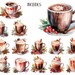 Watercolor Christmas Hot Drinks Clipart: Coffee, Tea (PNG) - Etsy
