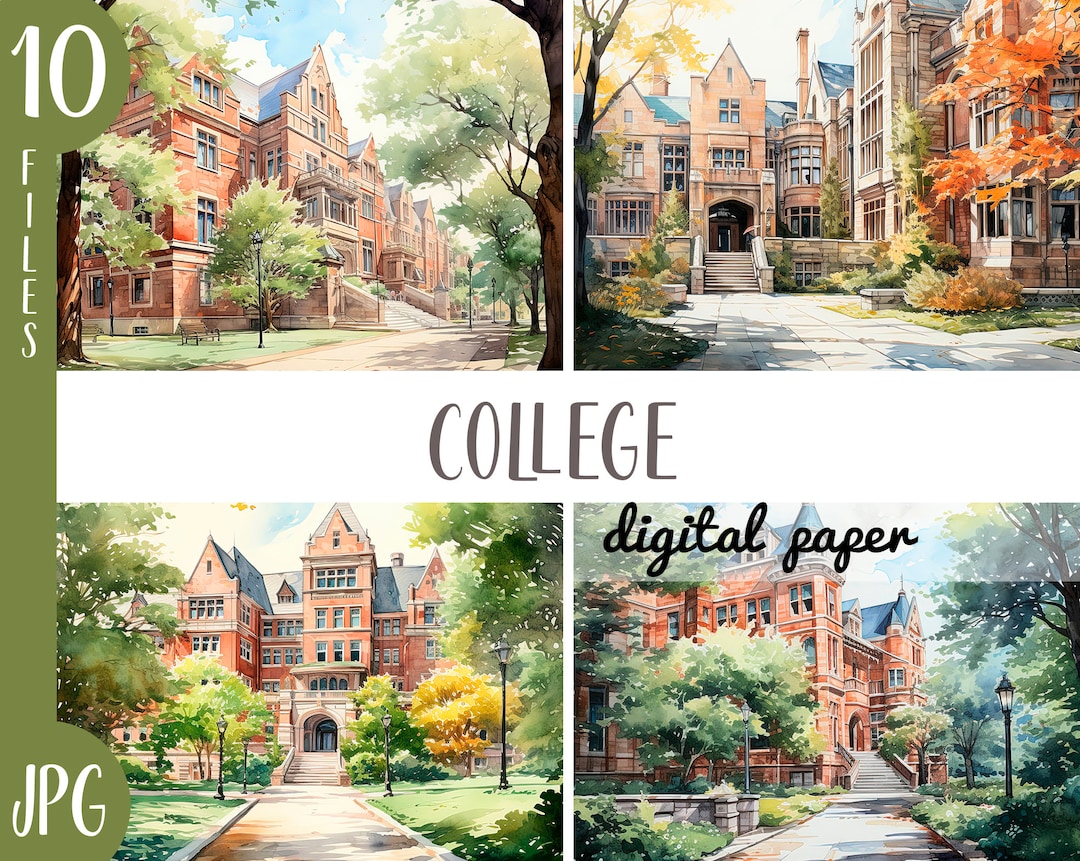 Watercolor College Clipart-university Technical Secondary School ...