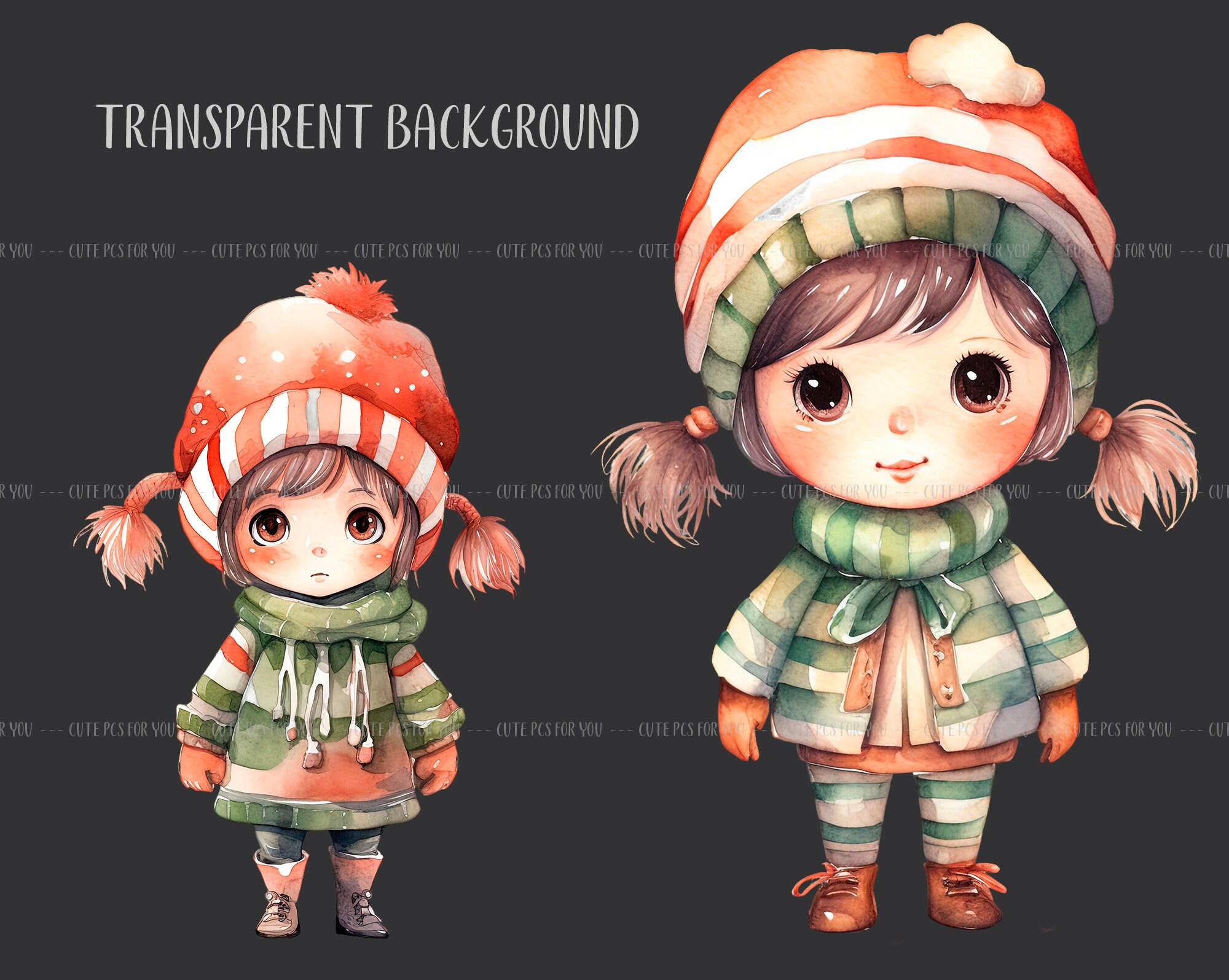 Watercolor Christmas Elves Clipart Elf Kid Illustration - Etsy