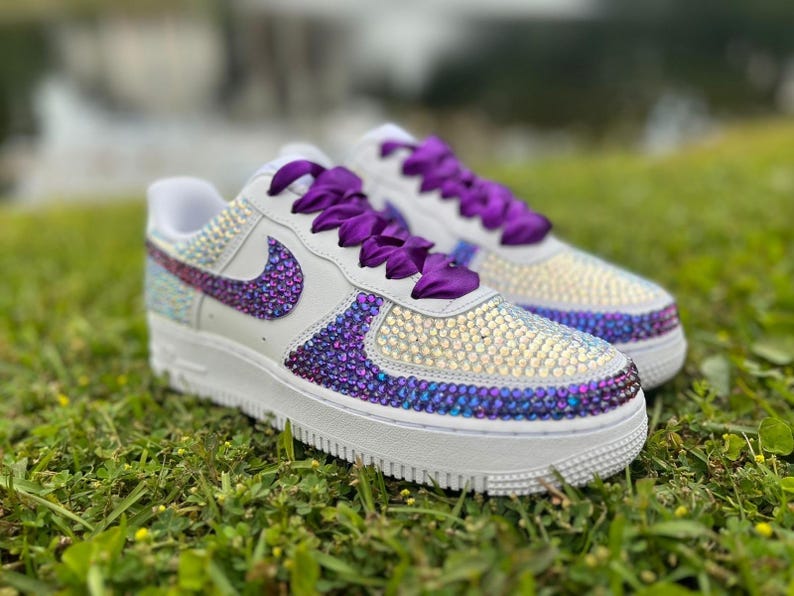 Purple Nike Shoes Bling Purple Sparkle Sneakers Custom Nike Bling Shoes ...