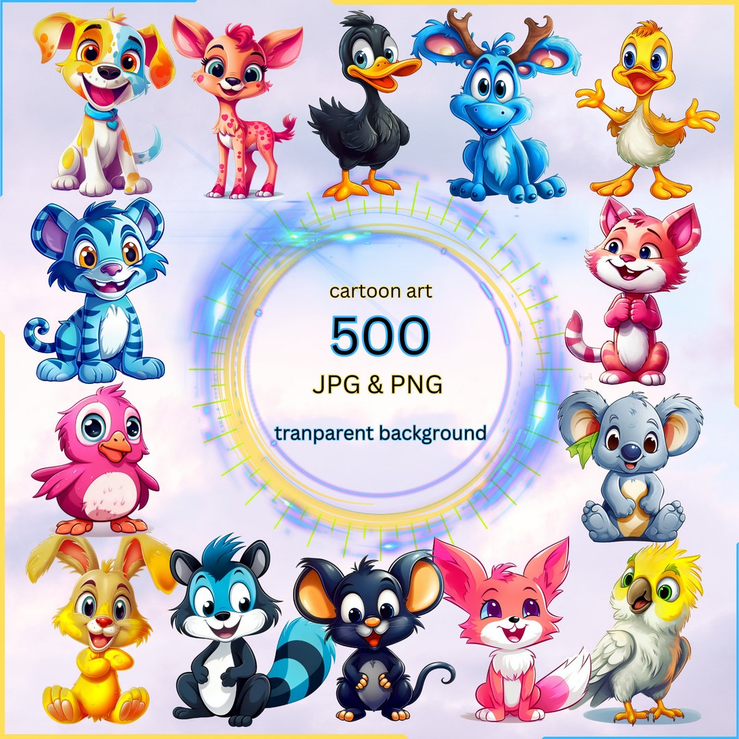500 Cartoon Box, Comic Tiere, Transparenter Hintergrund, Druckbare ...