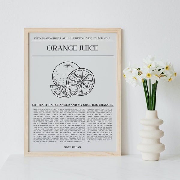 Orange Juice Poster Noah Kahan - Etsy